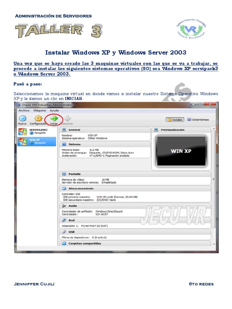 Instalacion Windows XP & Server 2003 en Maquinas Virtuales | PDF