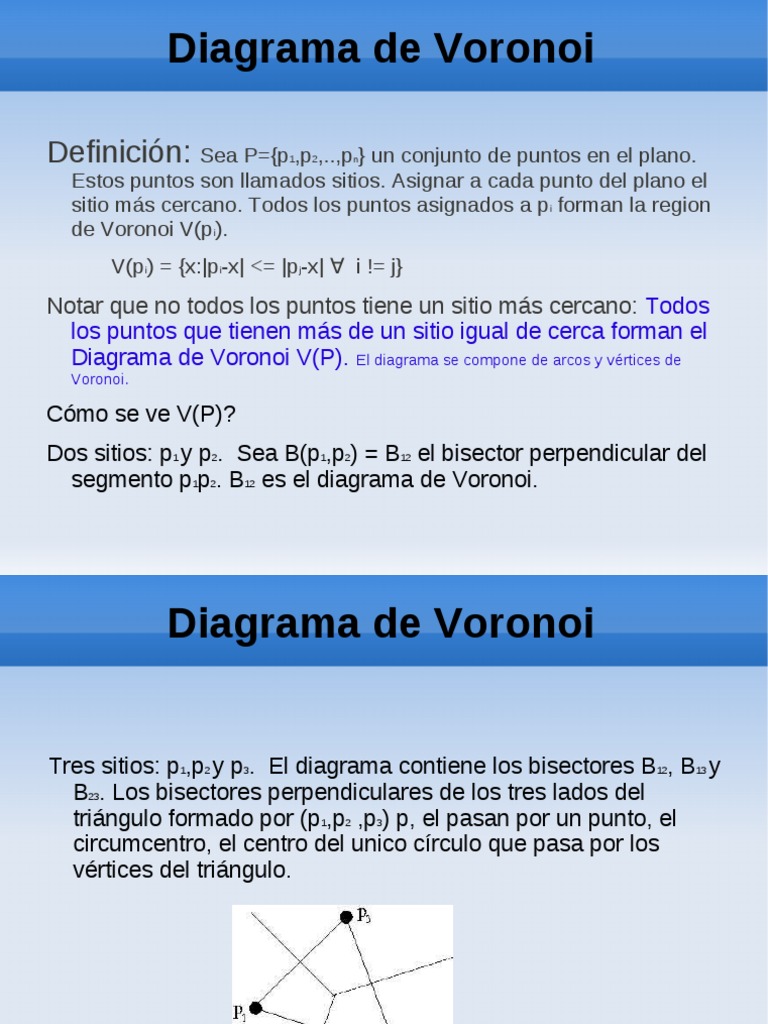 Diagramas Voronoi y Triang. Delaunay | PDF | Triángulo | Geometría ...