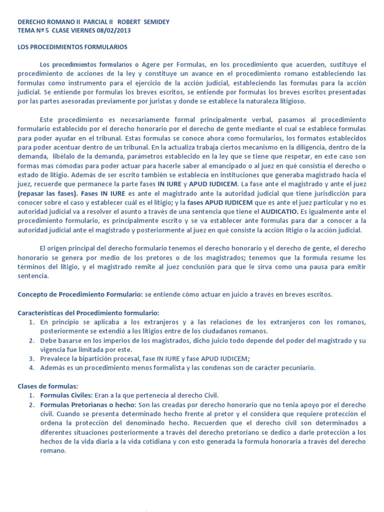 Derecho Romano II Parcial II 2013 Robert Semidey | PDF | Causa de la ...