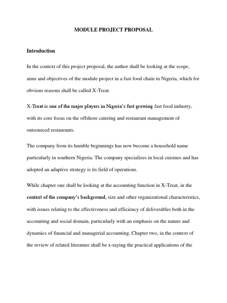 Project Proposal On Fast Food Coy | PDF | Profit (Accounting ...