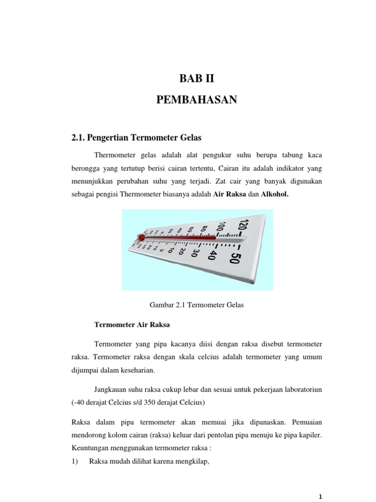 Jenis dan Prinsip Kerja Termometer Gelas | PDF | Memasak, Makanan ...