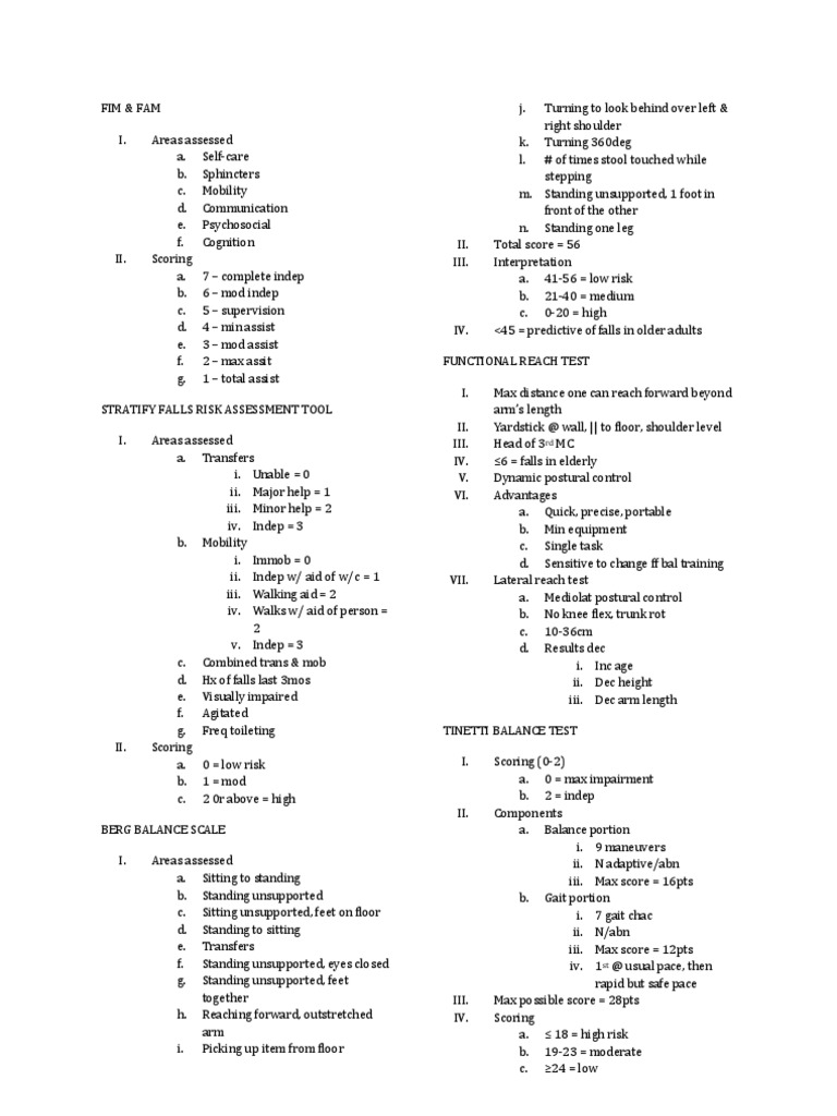 Berg Balance Scale | PDF | Wellness | Medical