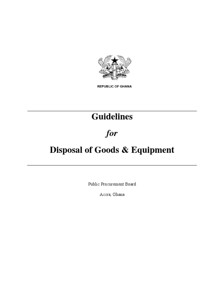 Guidelines for Goods Disposal in Procurement | PDF | Procurement | Auction