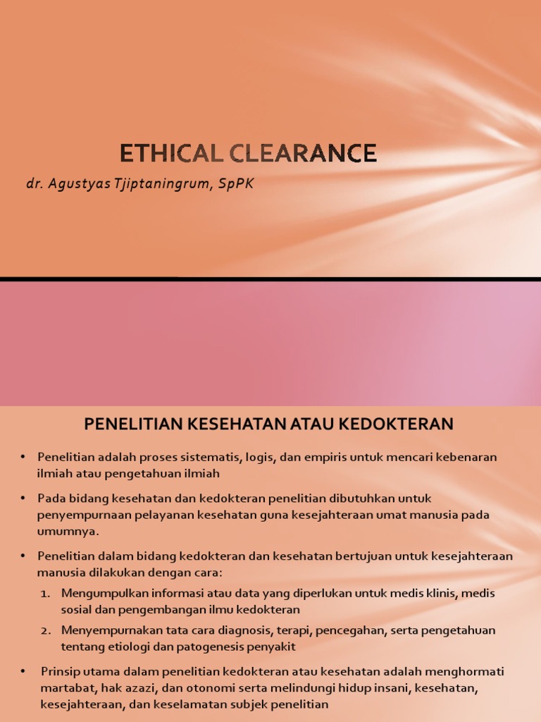 Ethical Clearance | PDF