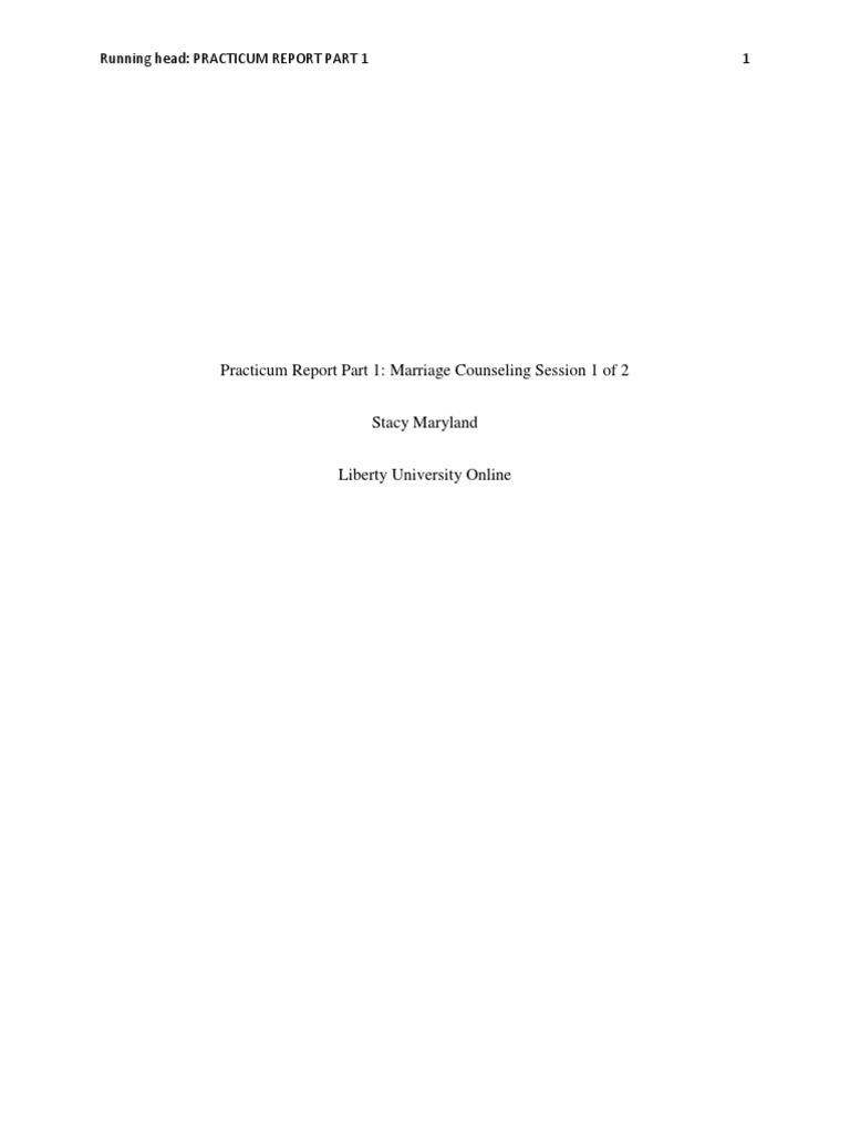 Practicum Report Part 1 | PDF | Relationship Counseling | Marriage