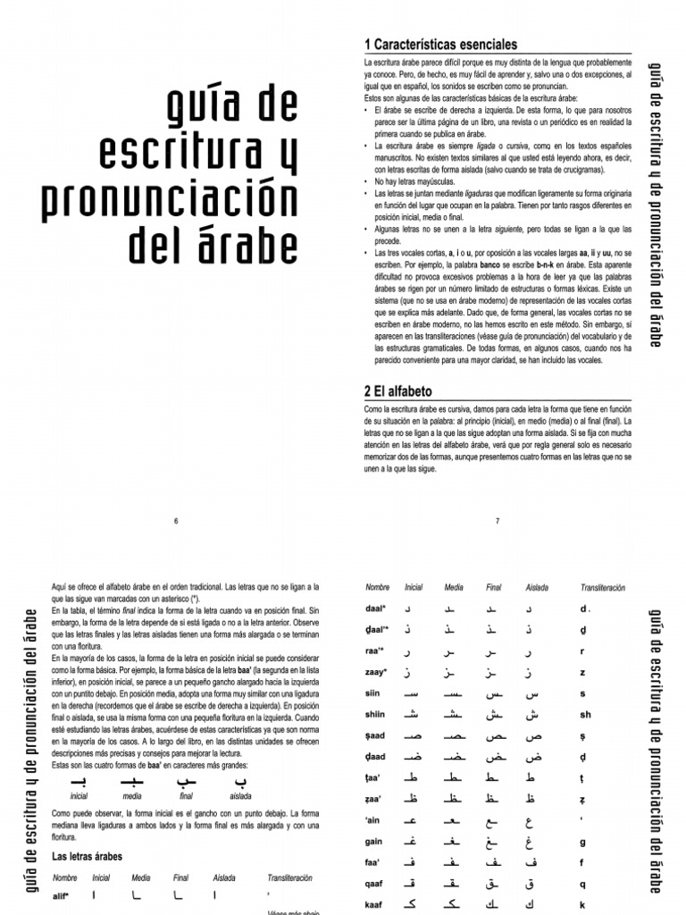 Guia Escritura y Pronunciacion Arabe | PDF | Arábica | Vocal