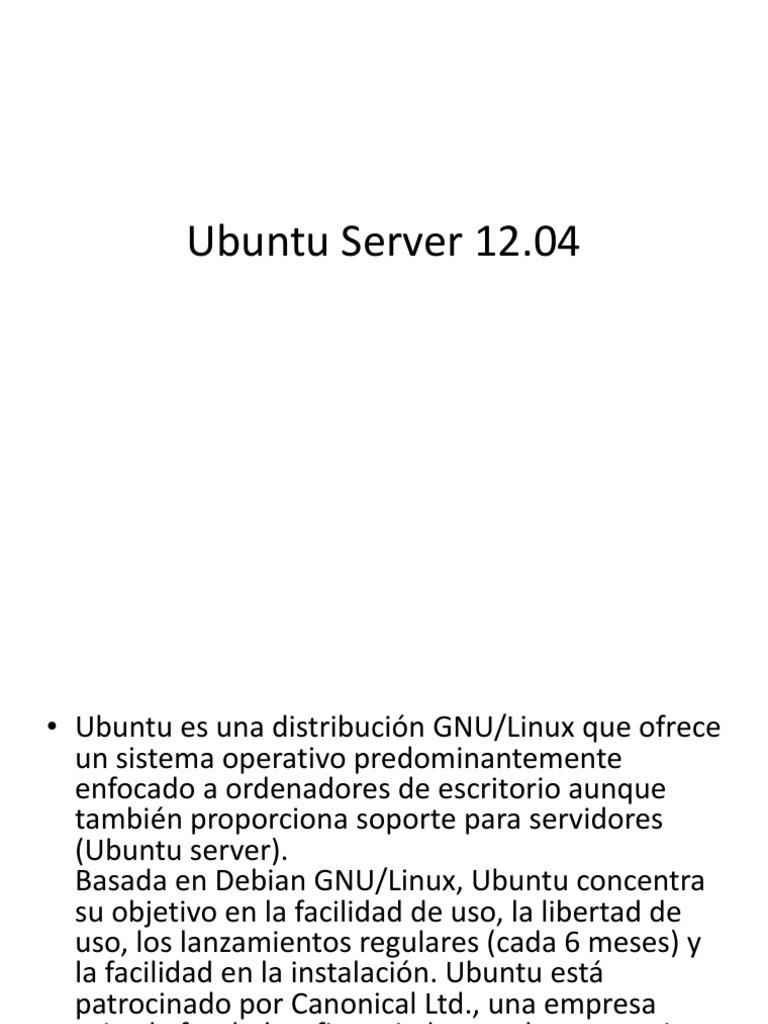 Presentacion Ubuntu Server 12 | PDF | Distribución de Linux | Servidor ...