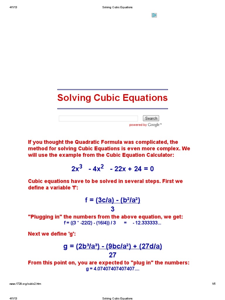 Cubic Equation