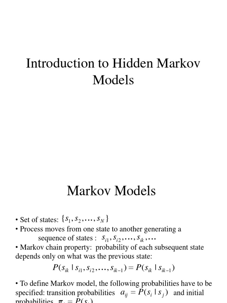 Introduction To Hidden Markov Models | PDF | Markov Chain | Machine ...