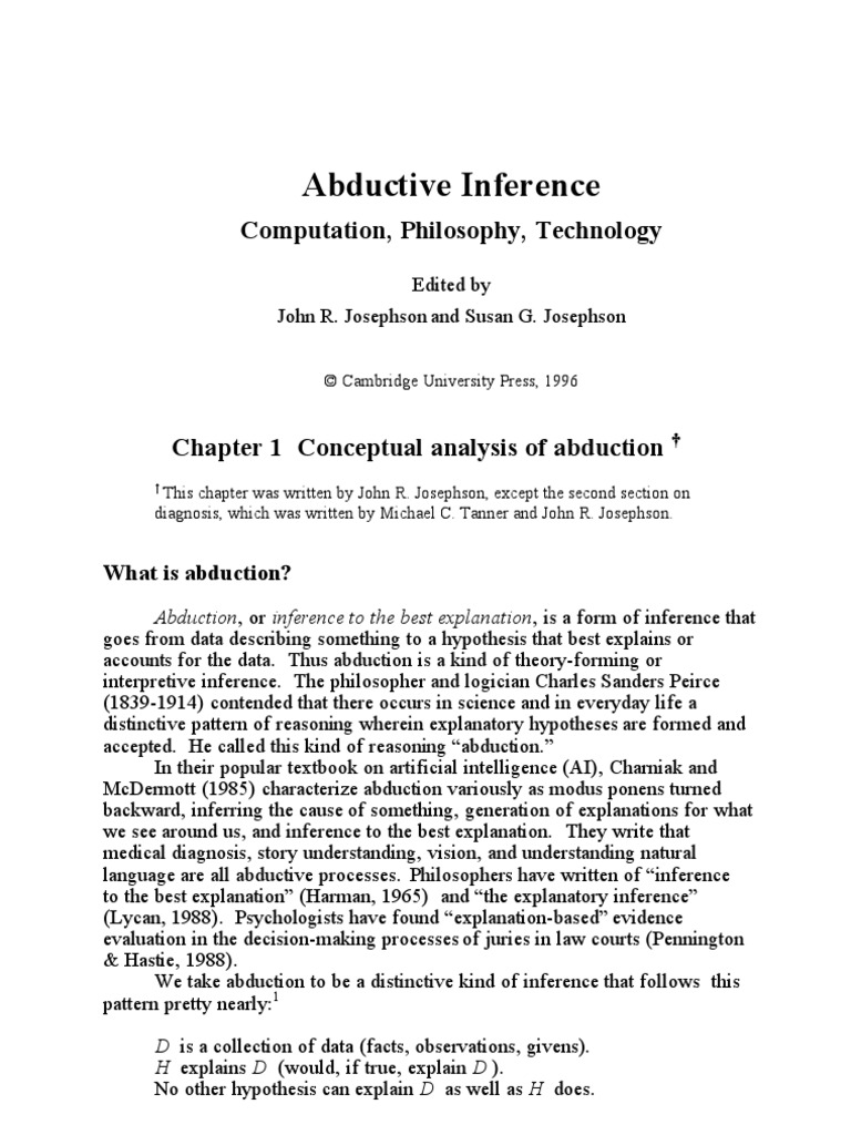 Abductive Inference Josephson | PDF | Causality | Inference