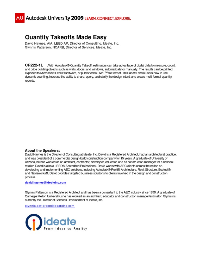 AU2009 Lab-Handout | PDF | Comma Separated Values | Microsoft Excel