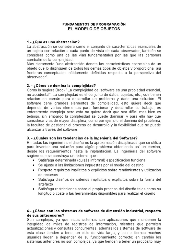 El Modelo de Objetos | PDF | Objeto (informática) | Programación ...