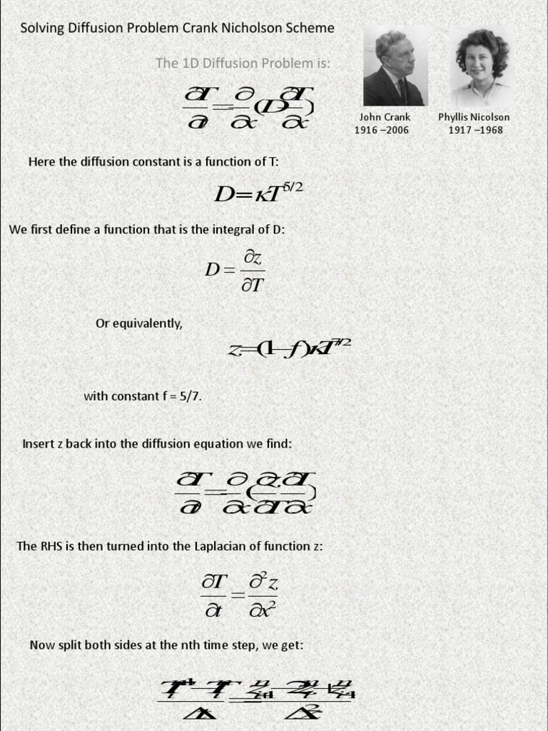 Crank-Nicholson Method for Diffusion | PDF | Science & Mathematics