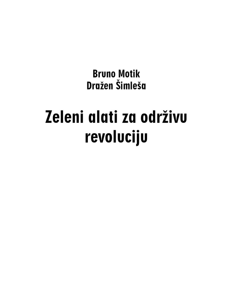 Zeleni Alati Za Održivu Revoluciju - Bruno Motik, Dražen Šimleša | PDF