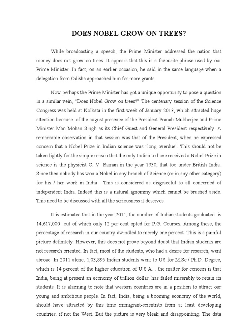 Does Nobel Grow On Trees | Download Free PDF | Innovation | Human ...