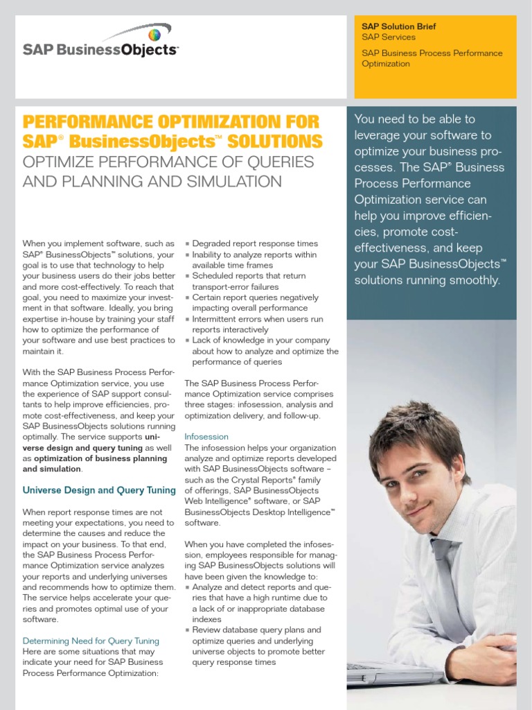 Performance Optimization For Sap® Businessobjects™ Solutions | PDF | Business Process | Sap Se
