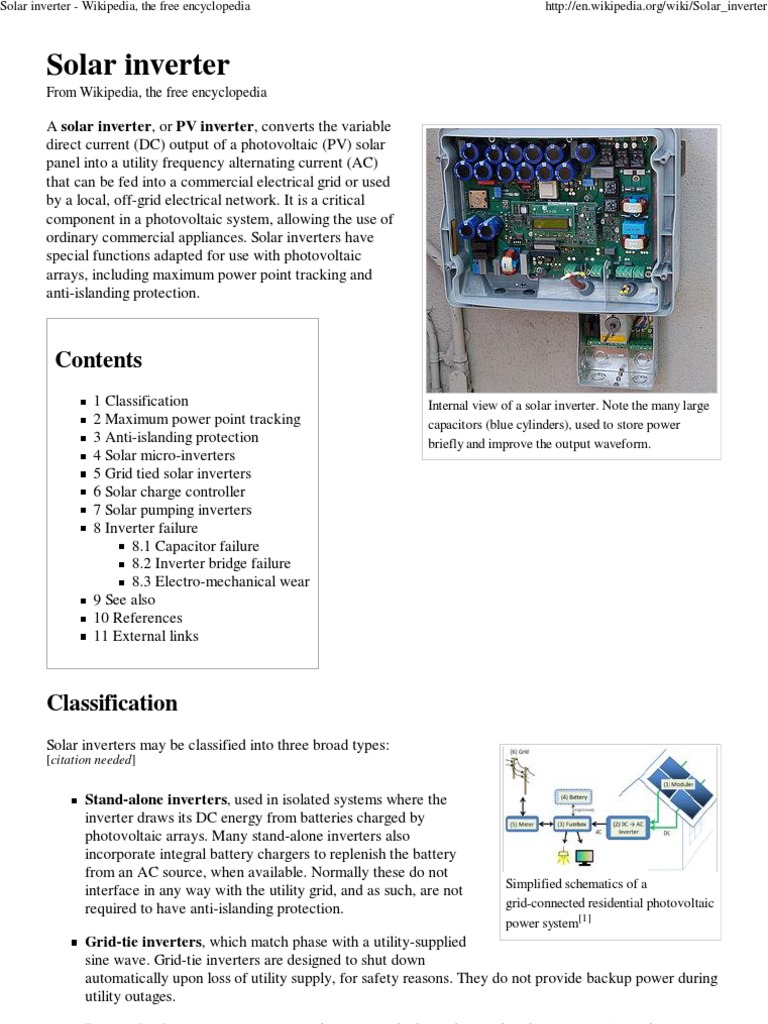 Solar Inverter - Wikipedia, The Free Encyclopedia | PDF | Power ...