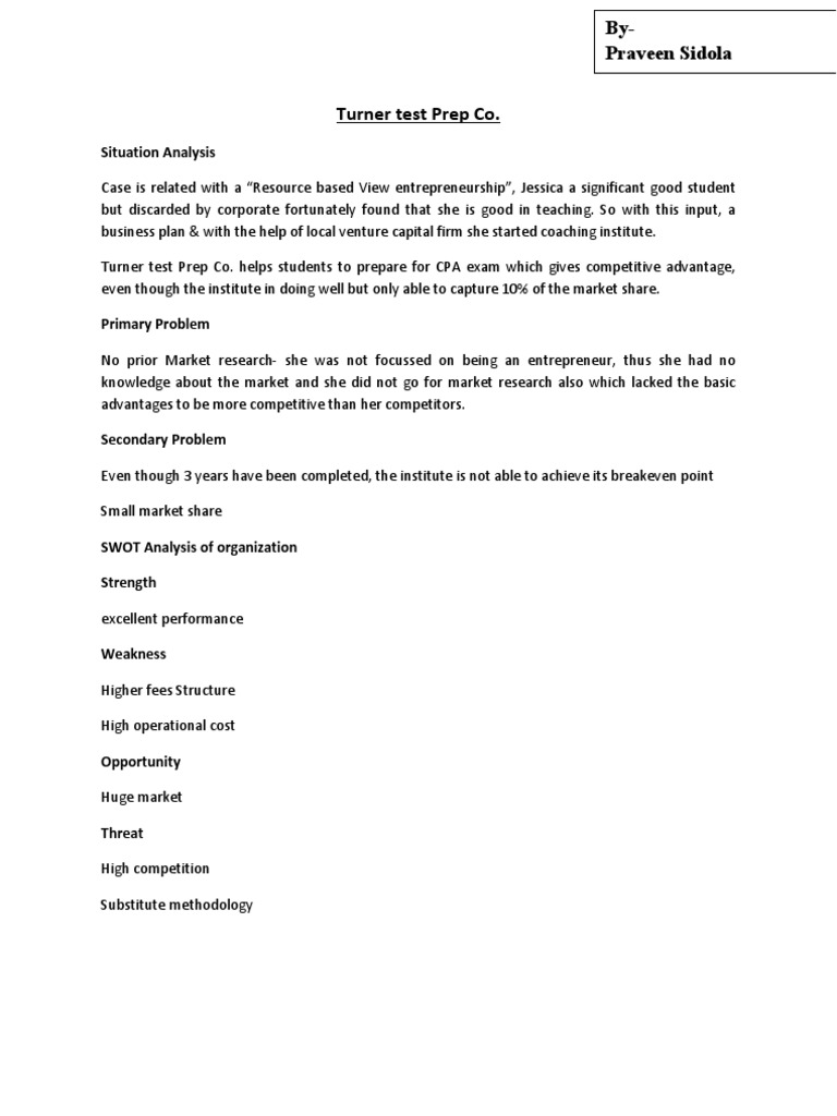 Turner Test Prep Co. | PDF