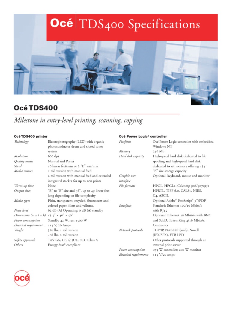 Oce TDS 400 Ozalit Makinasi | PDF | Image Scanner | Device Driver