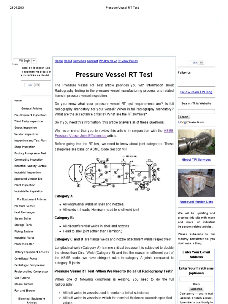 Pressure Vessel RT Test | Gas Compressor | Welding