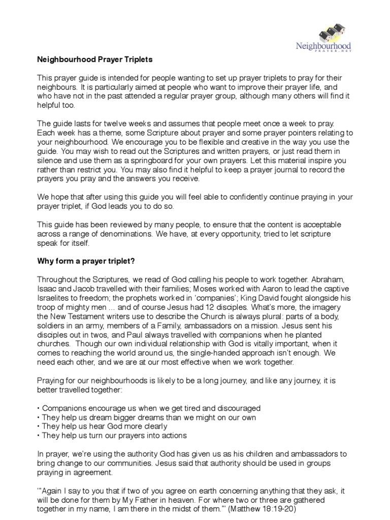 Prayer Triplet Guide | PDF | Armor Of God | Forgiveness