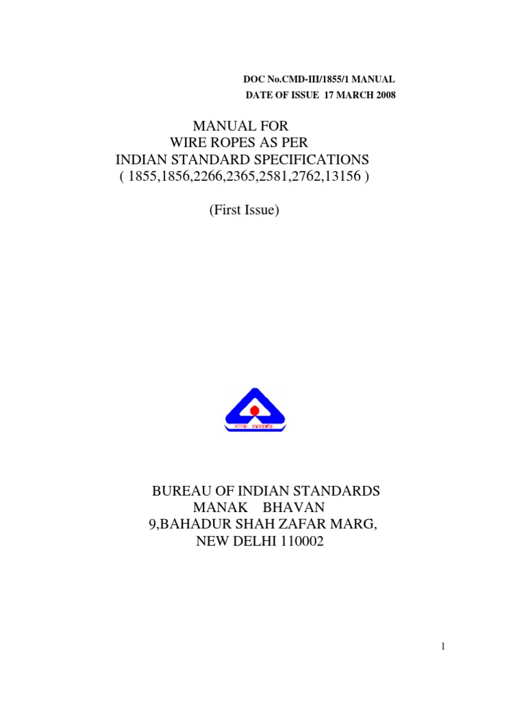 Manual For Wire Ropes | PDF | Rope | Calibration