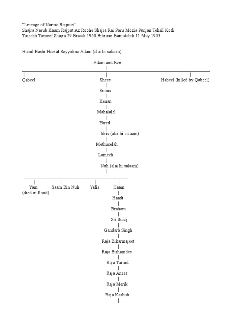 Rajput Lineage | PDF