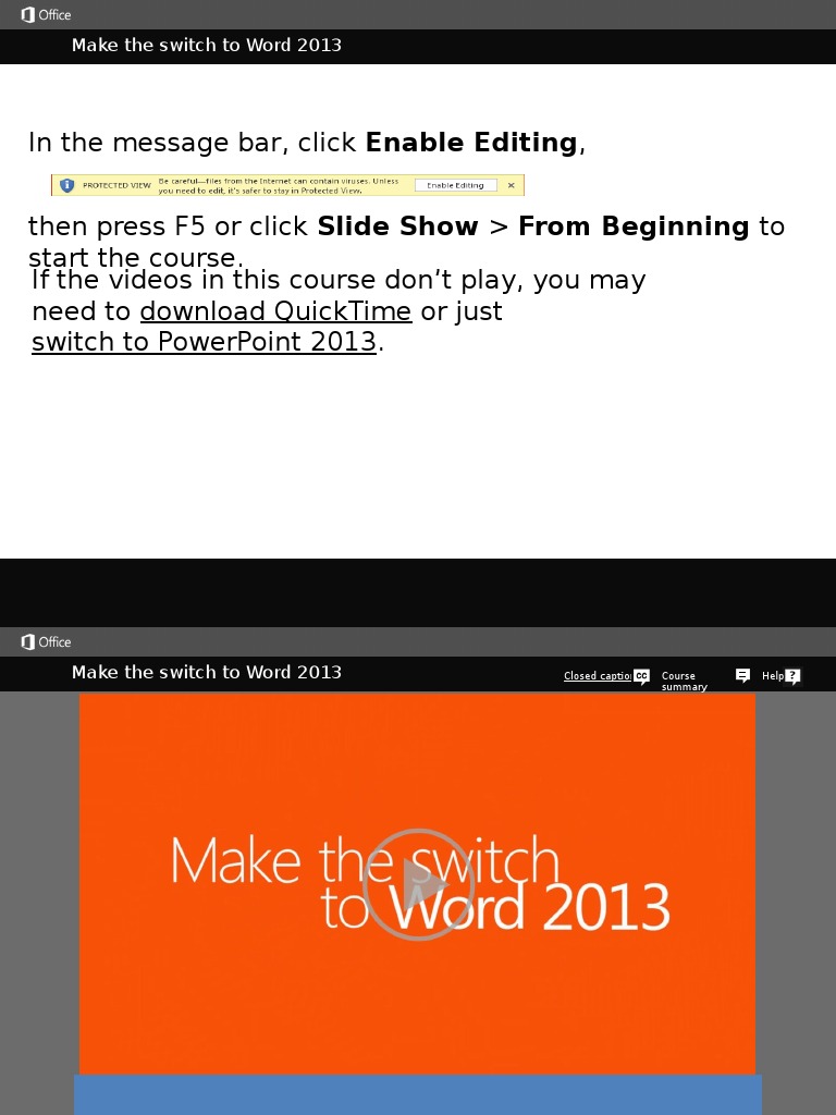 Make The Switch To Word 2013 | PDF | Microsoft Office | Application ...