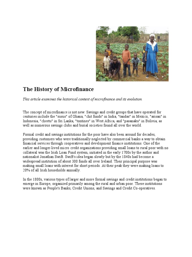 The History of Microfinance | PDF