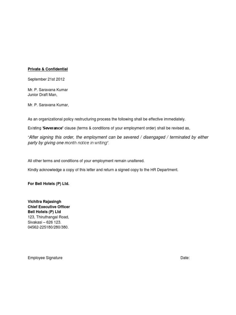 Notice Period Change | PDF | Employment | Business