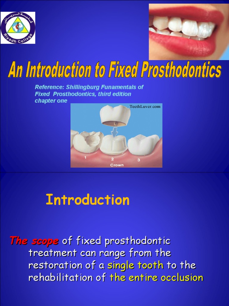 Reference: Shillingburg Funamentals of Fixed Prosthodontics, Third ...
