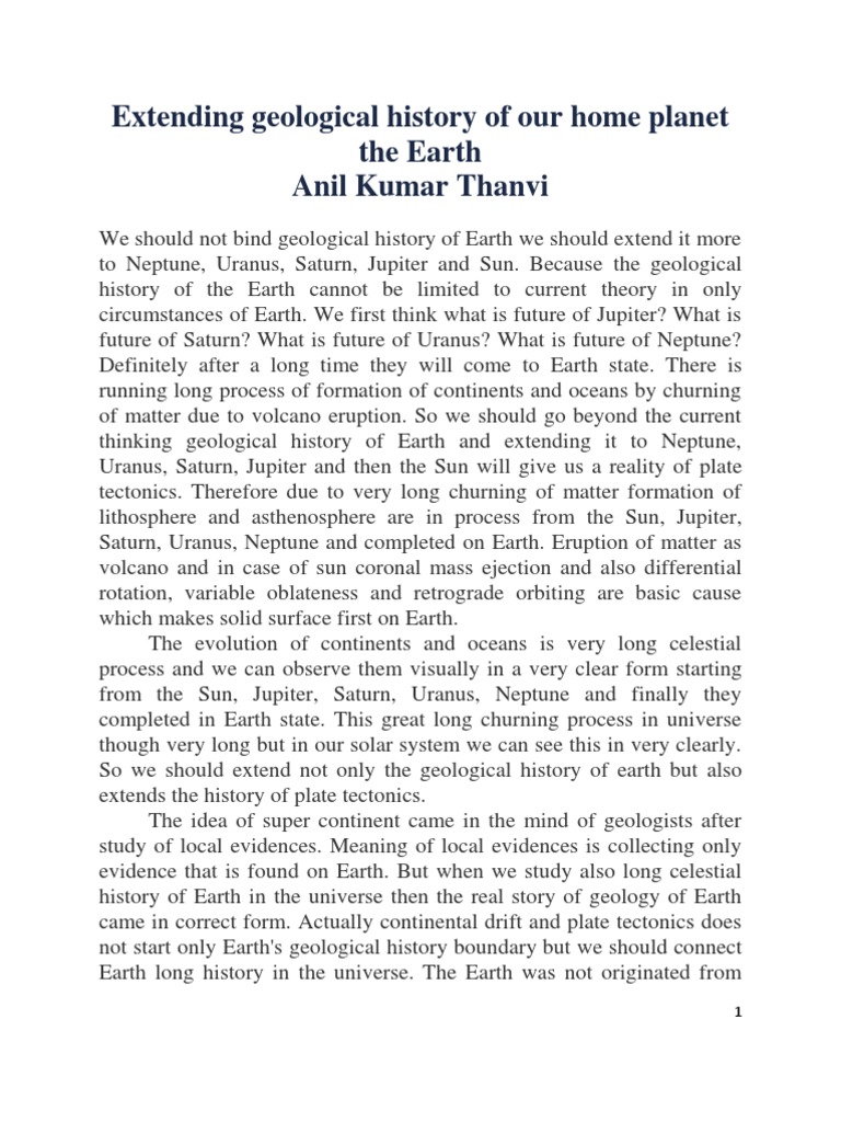 Extending Earth's Geological History | PDF | Saturn | Neptune