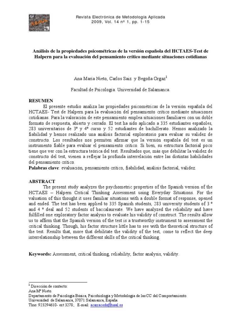 Test Del Tabaco | Validez (Estadísticas) | Toma de decisiones