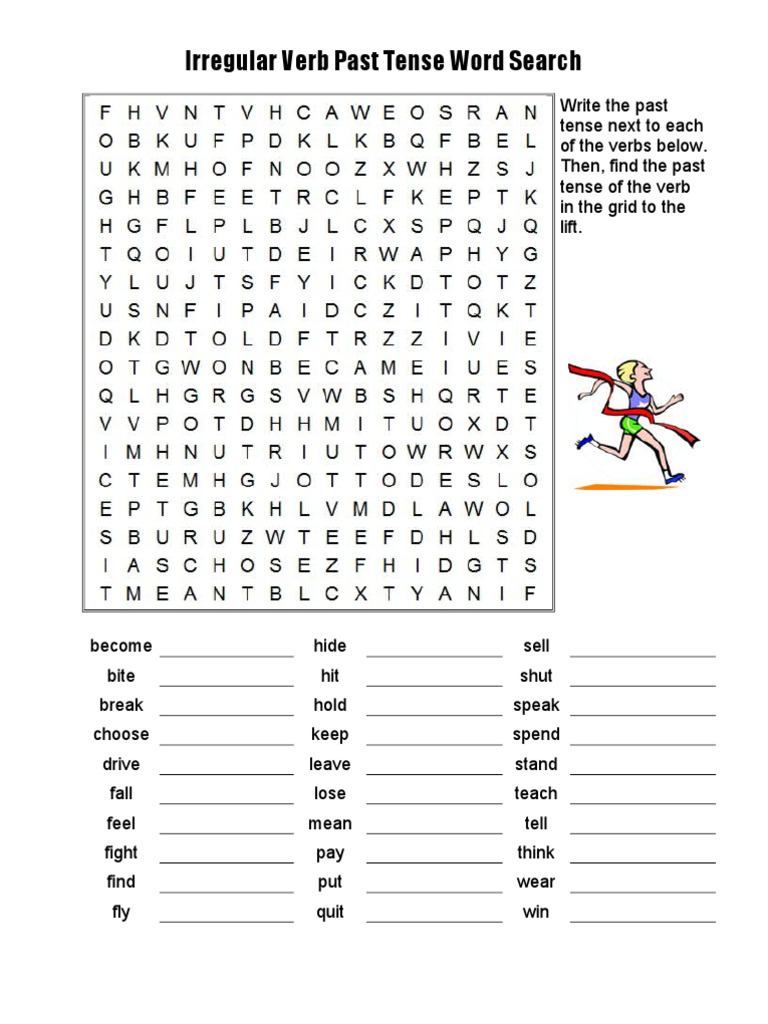 Irregular Verb Past Tense Word Search 2 | PDF