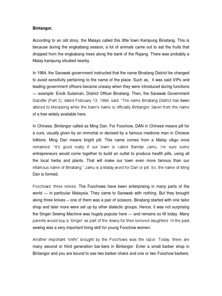 Bintangor | PDF | Sarawak | Cuisine