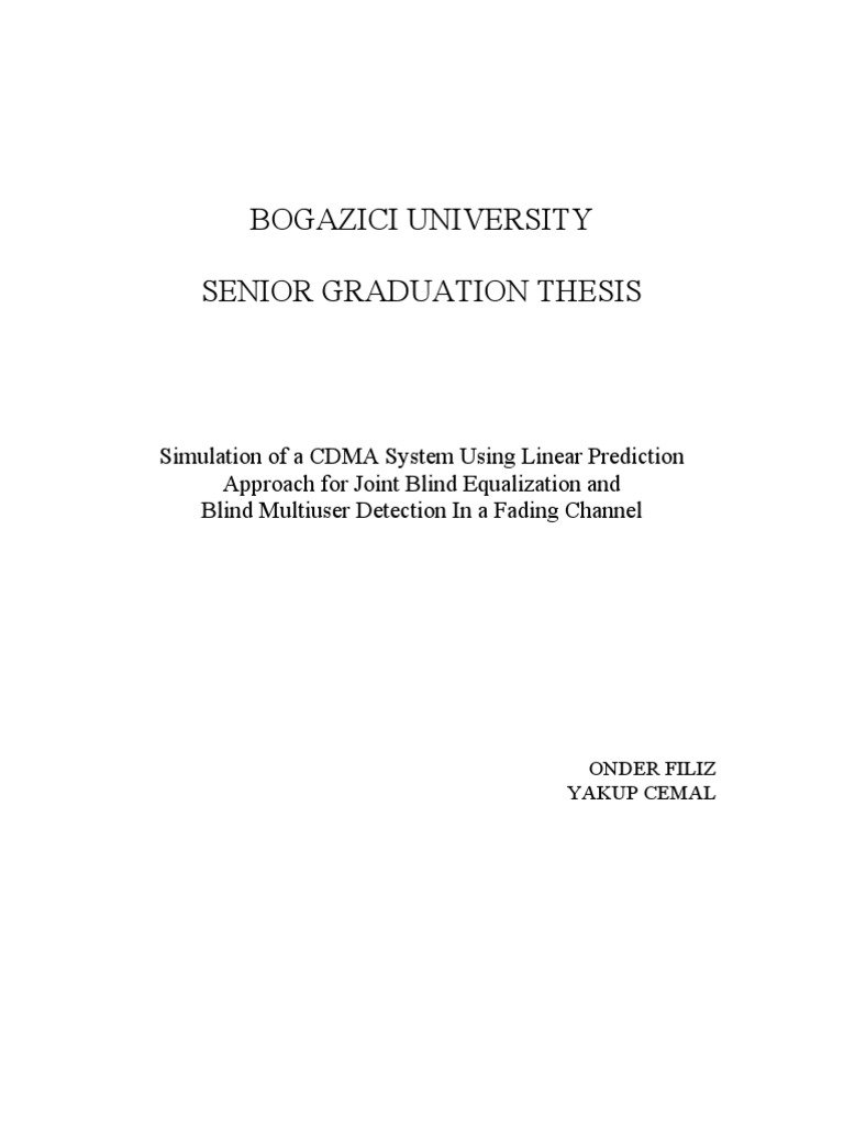 Simulation of A CDMA Systems Using Linear Prediction and MUD (Matlab) | PDF | Code Division ...