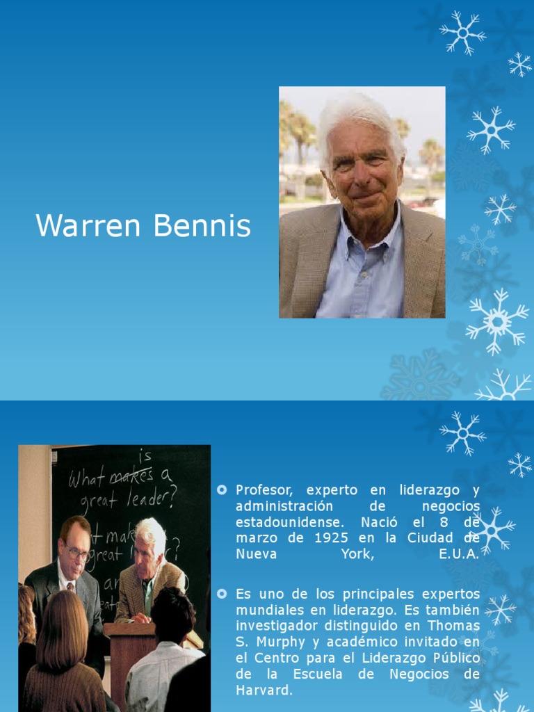 Warren Bennis E1 | Comportamiento organizacional | Liderazgo | Prueba ...