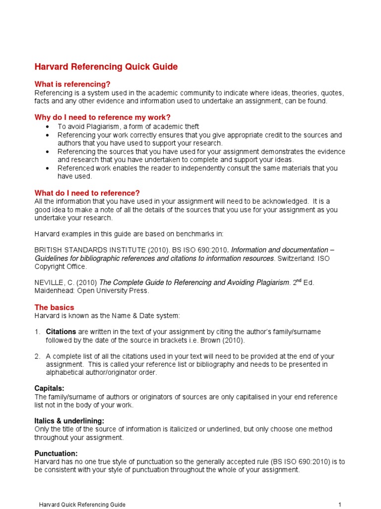 Harvard Quick Guide Tcm44-47797 | PDF | Citation | Writing