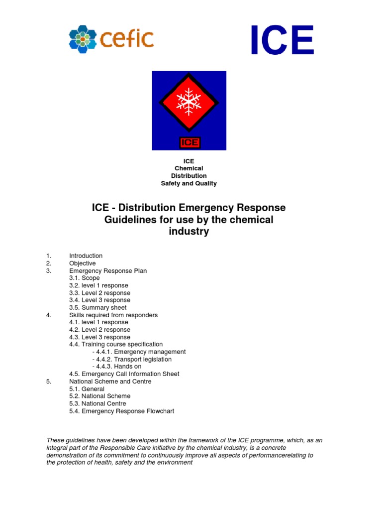 CEFIC Emergency Response Guidelines | PDF | Emergency | Dangerous Goods