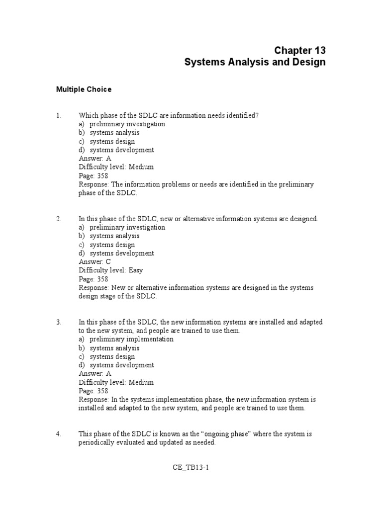 Chapter 13 Systems Analysis and Design | PDF | Science And Technology ...