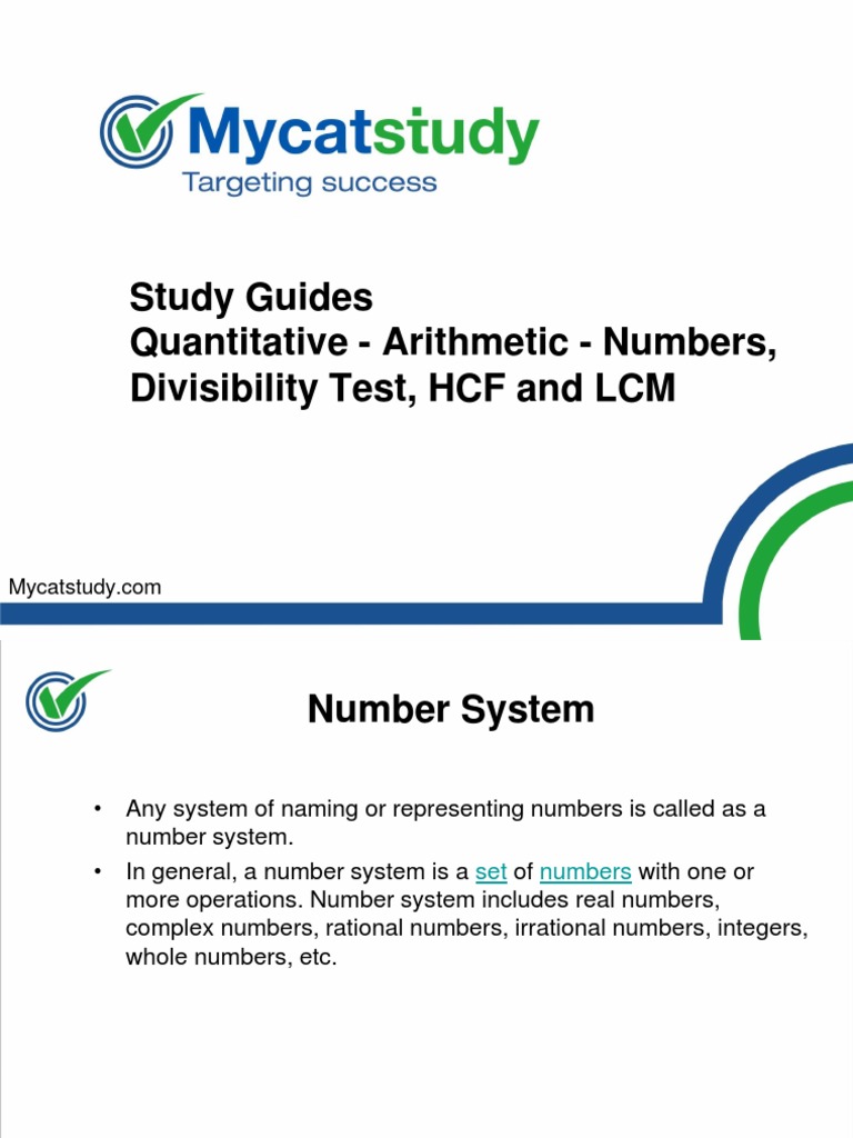 Numbers. Divisibility Tests, HCF and LCM | PDF | Prime Number ...
