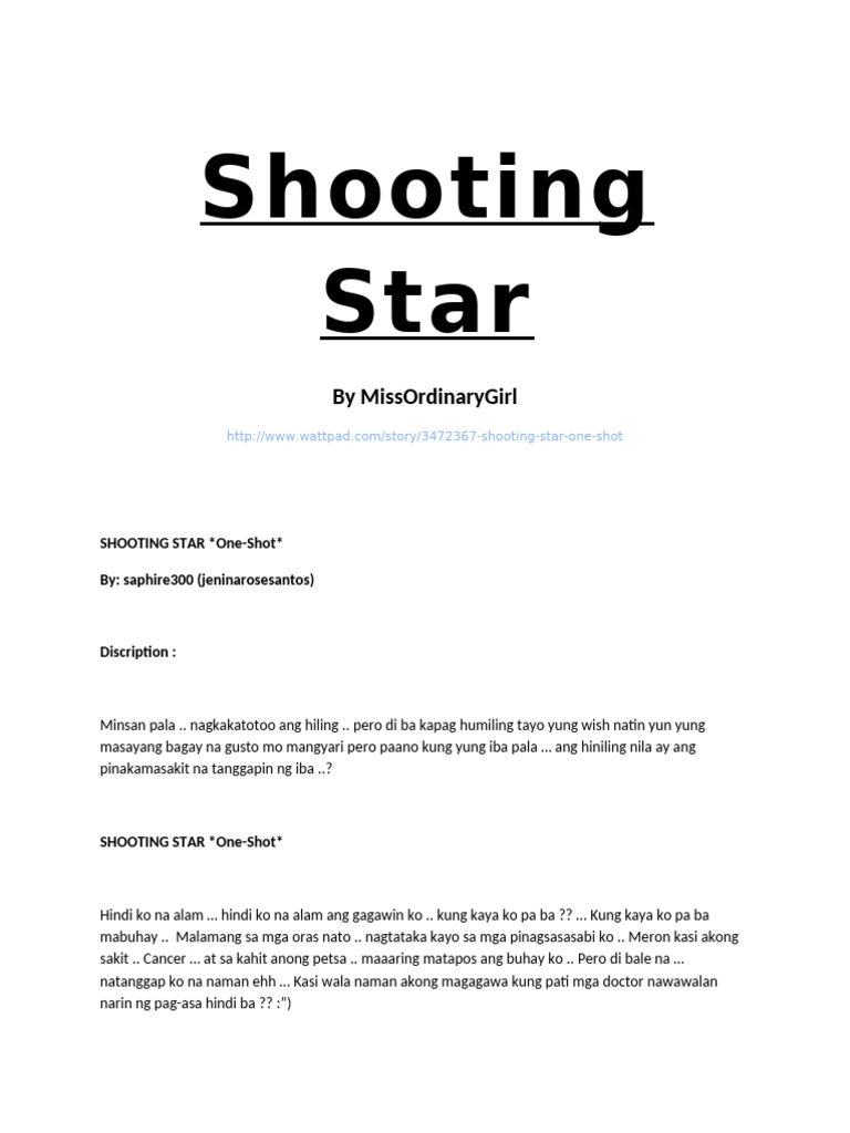 Shooting Star (Oneshot) | PDF