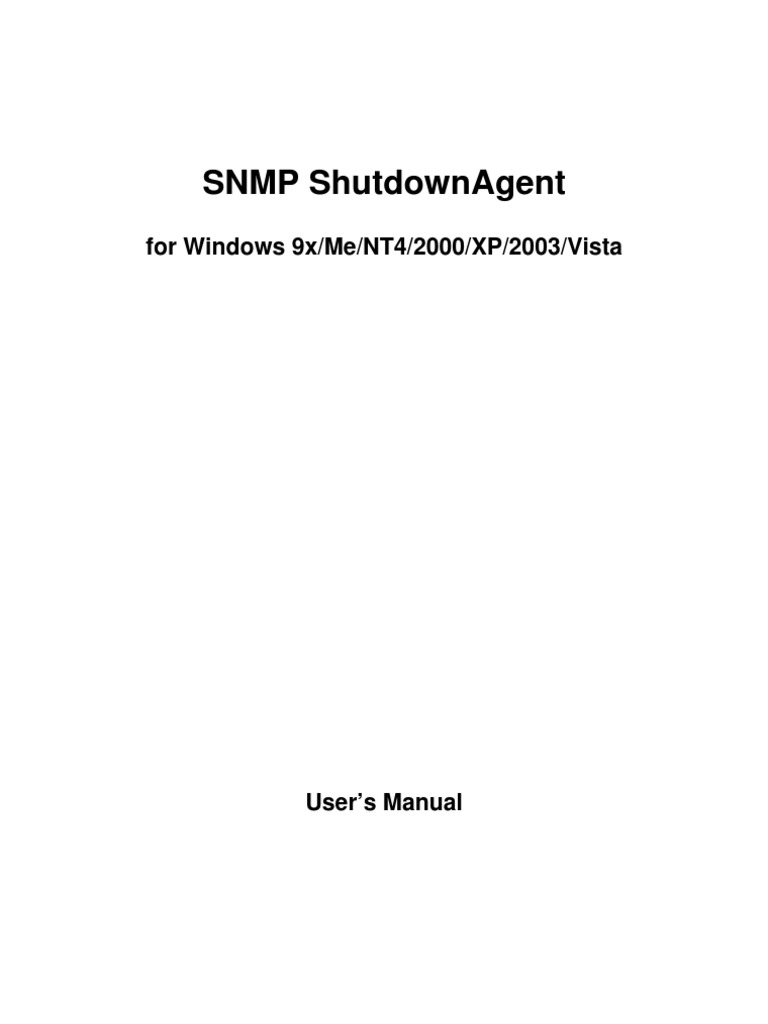 SNMP Shutdown Agent For Windows (English) | PDF | Operating System ...