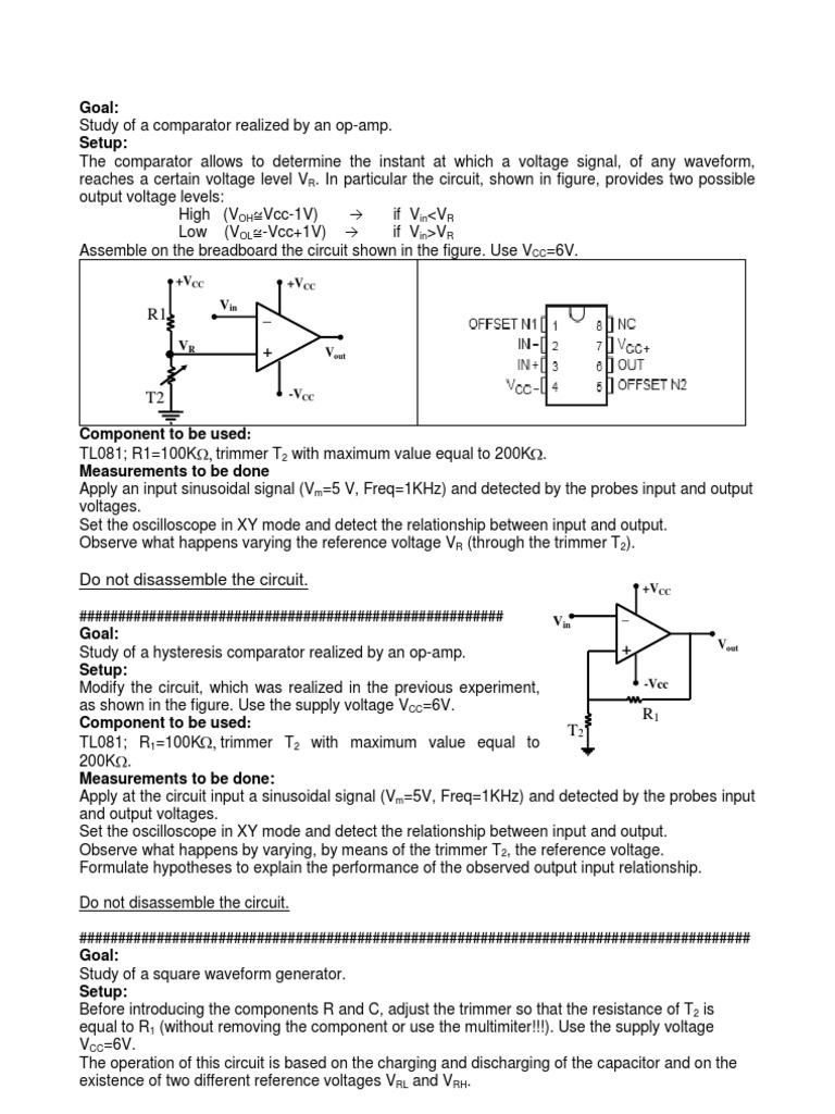 Square Wave Generator | PDF | Operational Amplifier | Series And ...