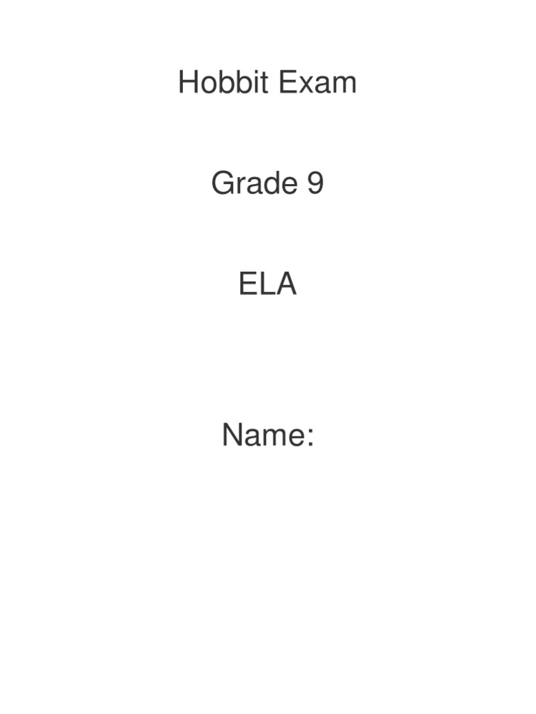 Hobbit Exam | PDF | Bilbo Baggins | Middle Earth
