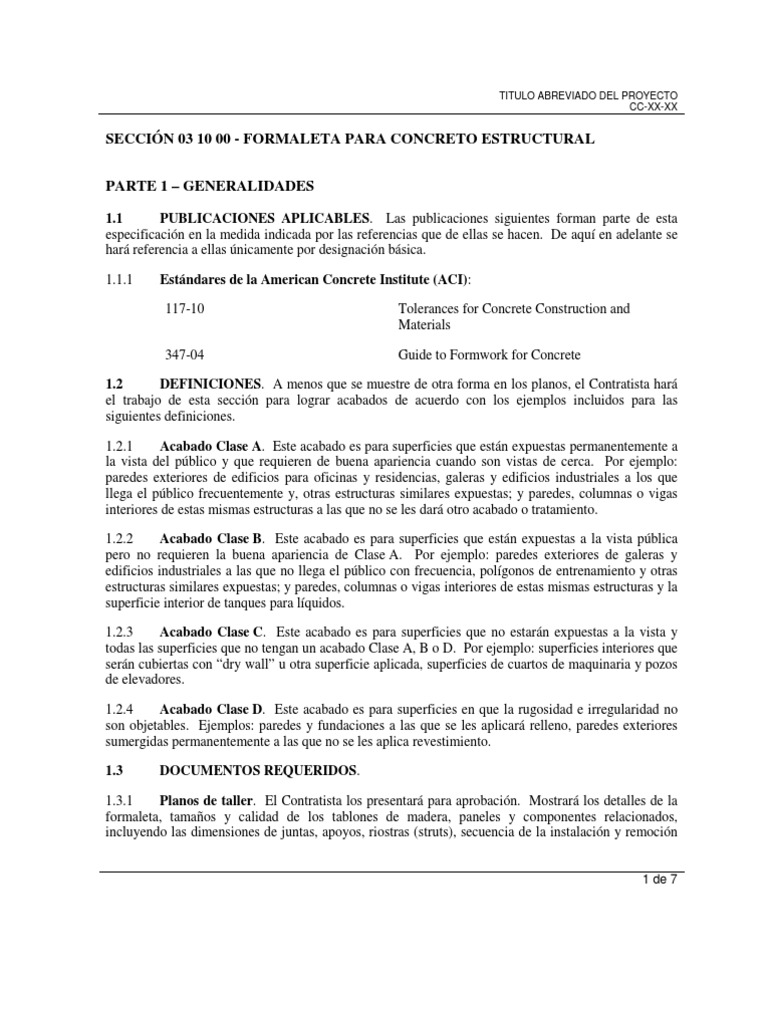 Formaletas para El Concreto Estructural | PDF