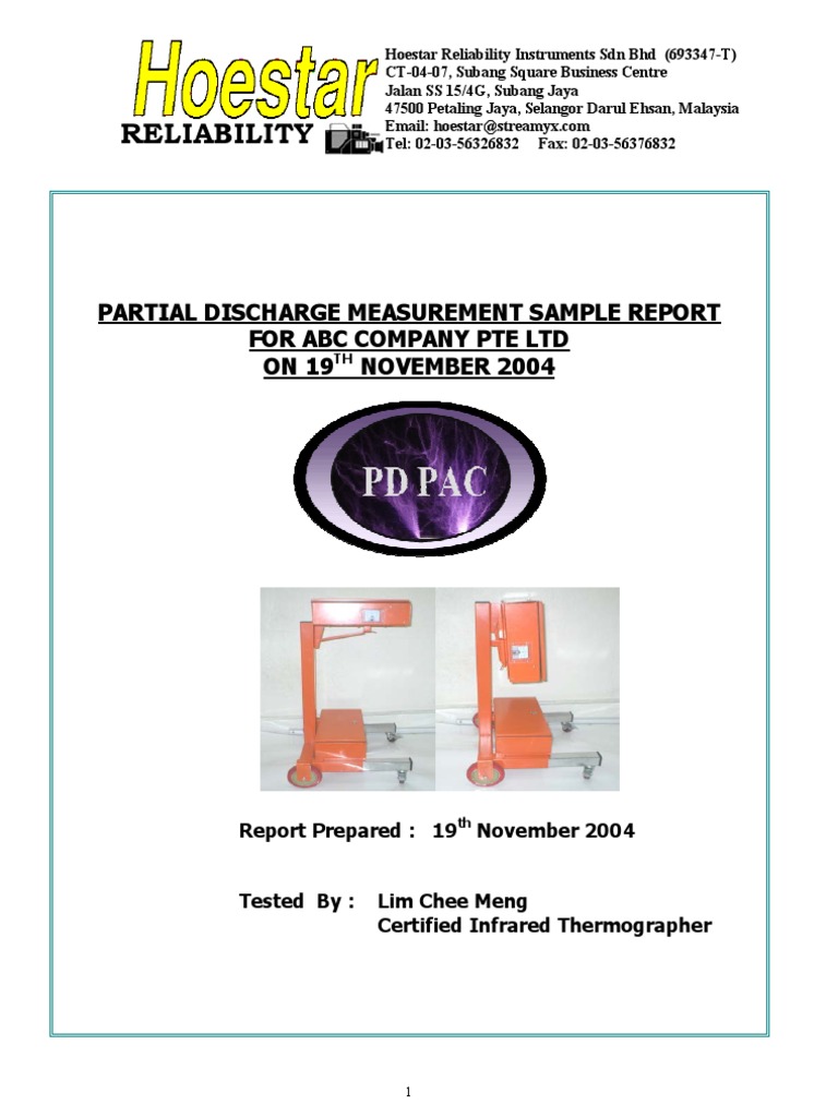 Demo Report For Partial Discharge Testing New Revised Malaysia ...