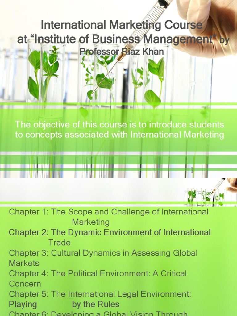 International Marketing Course at "Institute of Business Management ...