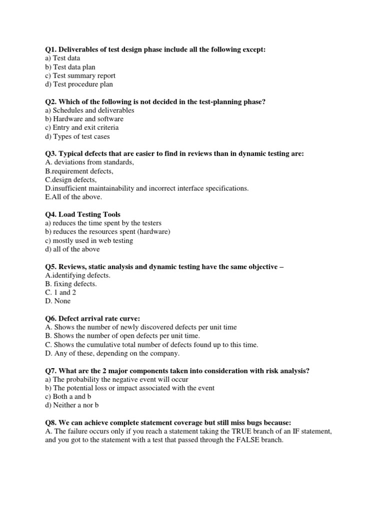 Istqb Questions and Answers | PDF | Software Testing | Software Bug