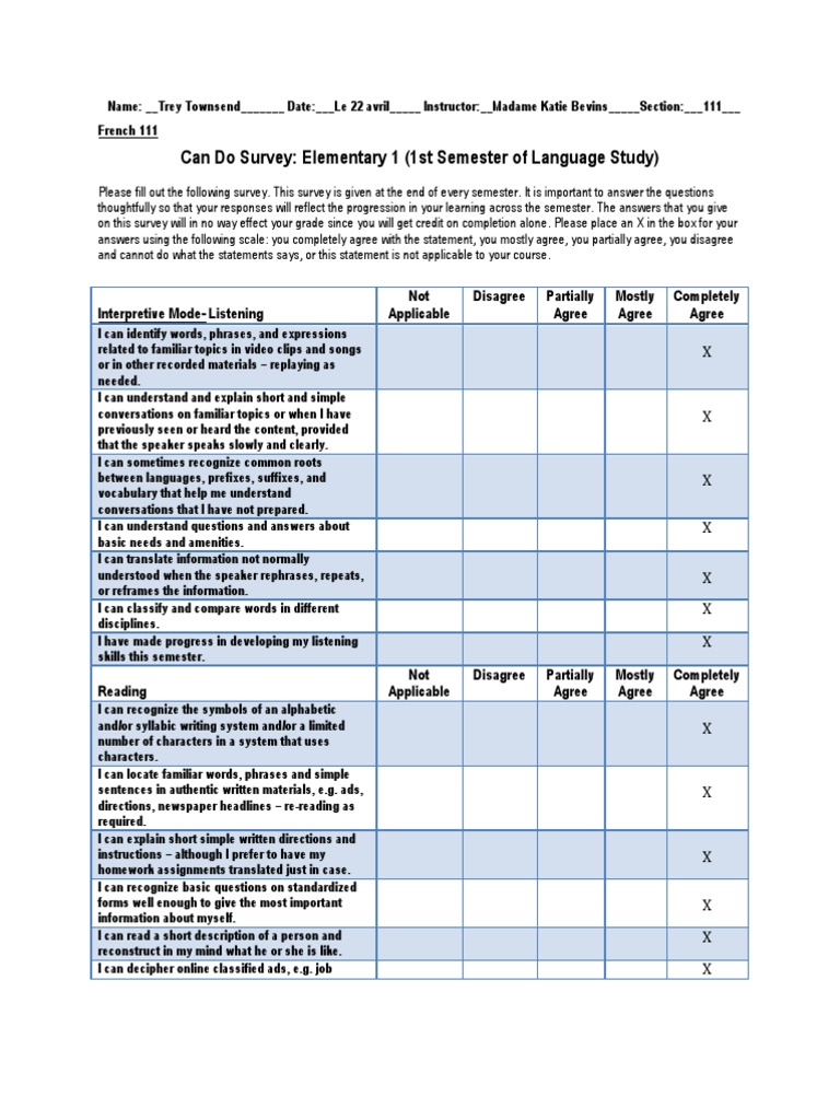 Can-Do Statements | PDF | Vocabulary | Reading (Process)